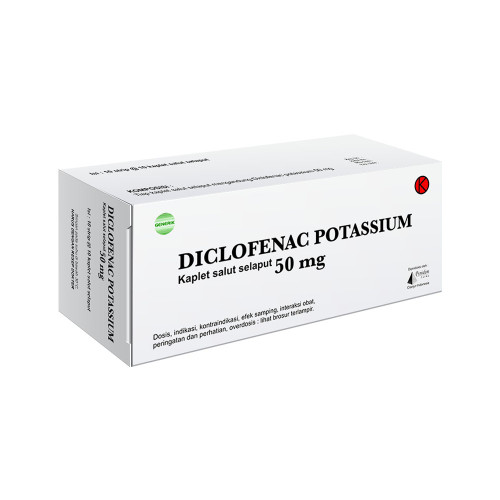 Diclofenac Potassium 50 mg 10 Tablet Novell - Manfaat, Kandungan, Dosis ...