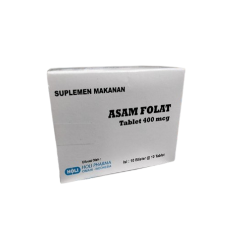Asam Folat 400 mcg 10 Tablet Holi - Manfaat, Kandungan, Dosis, dan Efek ...