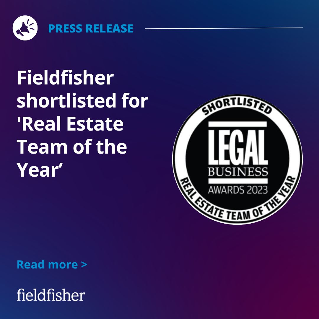 Fieldfisher shortlisted for 'Real Estate Team of the Year' at the Legal ...