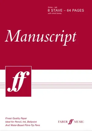 Manuscript Book: 64-page A4 Manuscript Pad, Guitar Tab