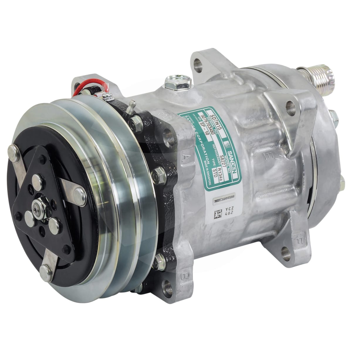 COMPRESSOR, SANDEN, SD7H15, 12V, 2A, 132MM, REAR O-RING, R134A, STEEL SHOE