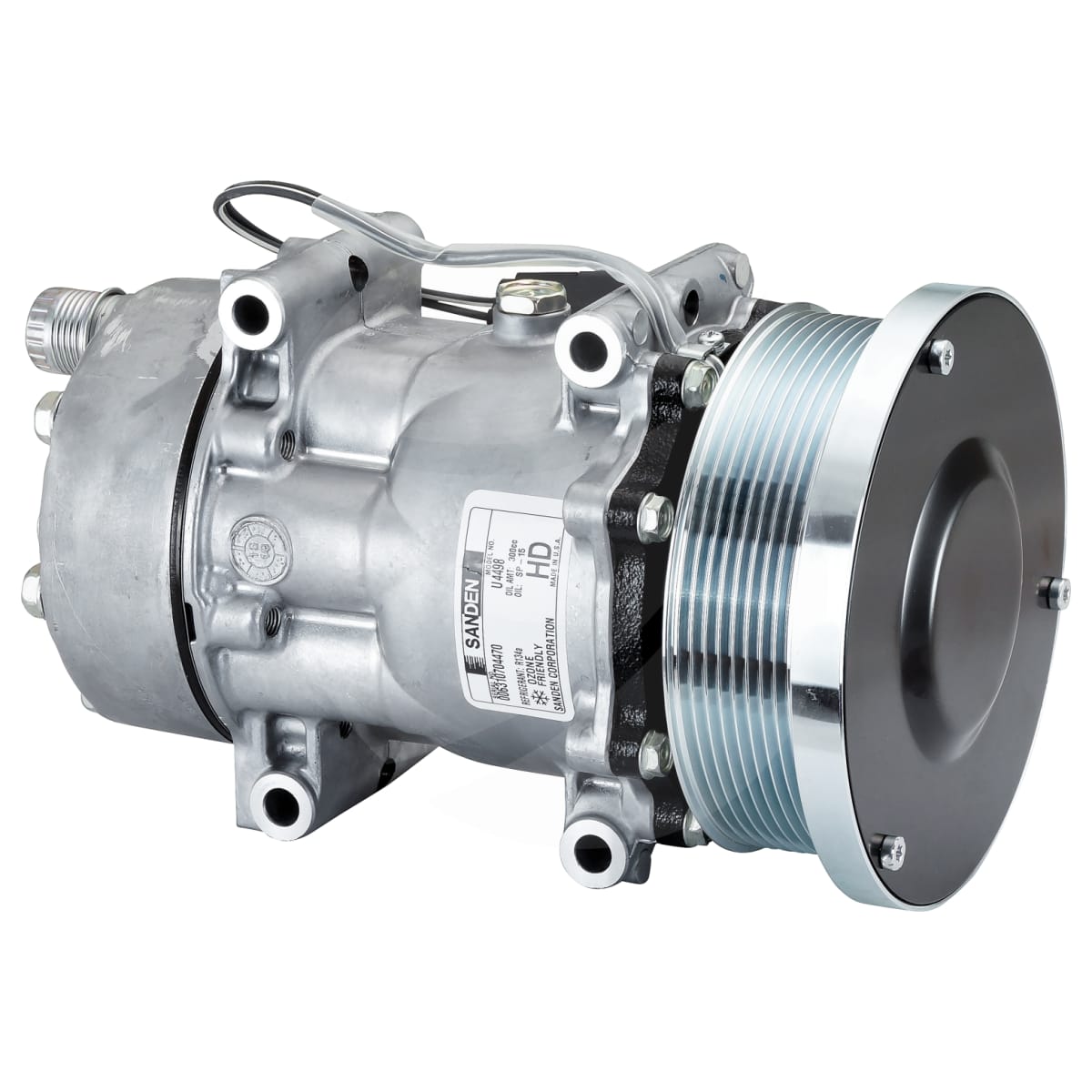 COMPRESSOR, SANDEN, SD7H15 U4813, 12V, 8PV, 133MM, REAR O-RING, DIRECT ...