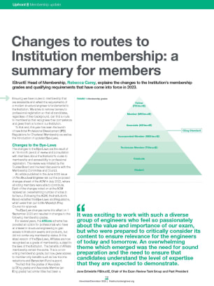 Changes to routes to Institution membership: a summary for members ...
