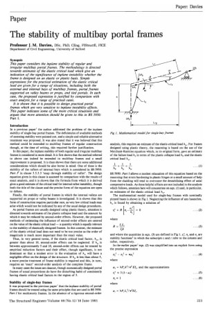 The Stability of Multibay Portal Frames - The Institution of Structural ...