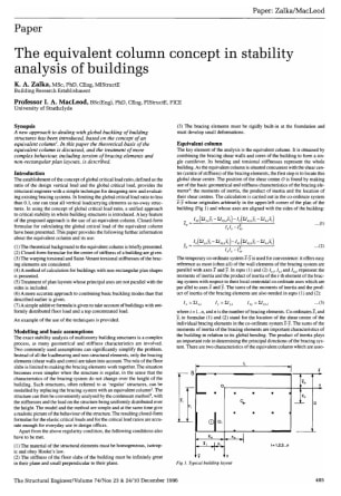The Equivalent Column Concept in Stability Analysis of Buildings - The ...