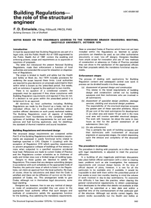 Building Regulations - the Role of the Structural Engineer - The ...