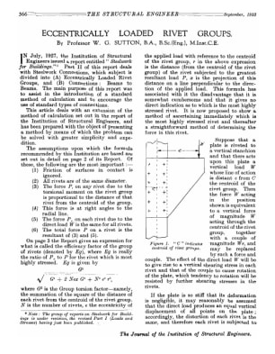 Eccentrically Loaded Rivet Groups - The Institution of Structural Engineers