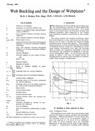 Web Buckling and the Design of Webplates - The Institution of ...