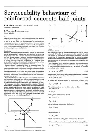 Serviceability Behaviour of Reinforced Concrete Half Joints - The ...