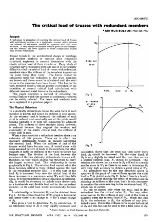 The Critical Load of Trusses with Redundant Members - The Institution ...