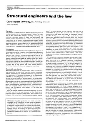 Structural Engineers and the Law - The Institution of Structural Engineers