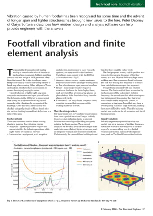 Footfall vibration and finite element analysis - The Institution of Structural Engineers