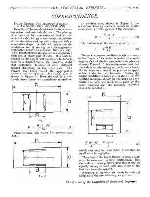 Correspondence Slab Bases for Stanchions - The Institution of ...