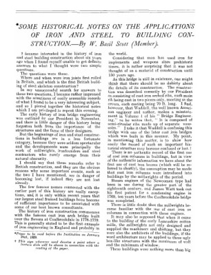 Some Historical Notes on the Applications of Iron and Steel to the ...