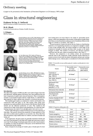 Glass in Structural Engineering - The Institution of Structural Engineers