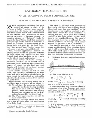 Laterally Loaded Struts. An Alternative to Perry's Approximation - The ...