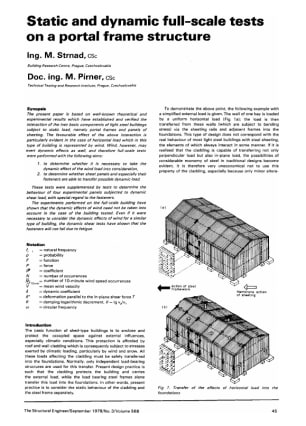 Static and Dynamic Full-scale Tests on a Portal Frame Structure - The ...