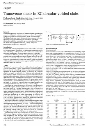 Transverse Shear in RC Circular Voided Slabs - The Institution of ...