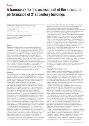 A framework for the assessment of the structural performance of 21st ...