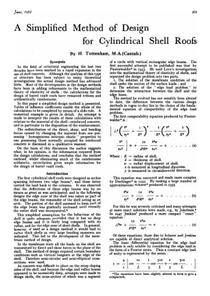 A Simplified Method of Design for Cylindrical Shell Roofs - The ...