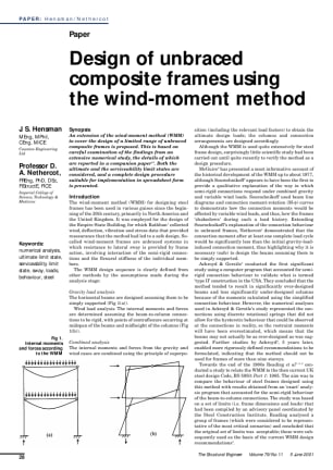 Design of unbraced composite frames using the wind-moment method - The ...