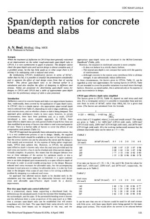 Span/Depth Ratios for Concrete Beams and Slabs - The Institution of ...