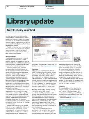 Library update: New E-library launched - The Institution of Structural ...