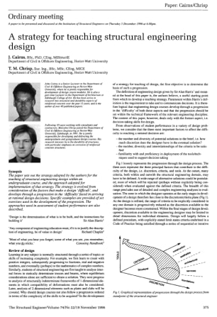 A Strategy for Teaching Structural Engineering Design - The Institution of Structural Engineers