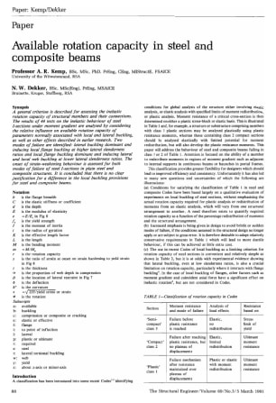 Available Rotation Capacity in Steel and Composite Beams - The ...