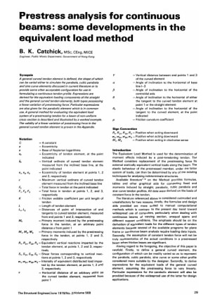 Prestress Analysis for Continuous Beams: Some Developments in the Equivalent Load Method - The ...
