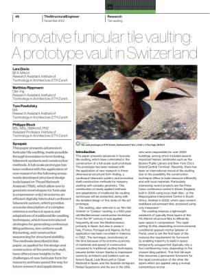 Innovative funicular tile vaulting: A prototype vault in Switzerland ...