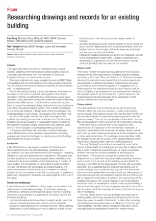 Researching drawings and records for existing buildings - The ...