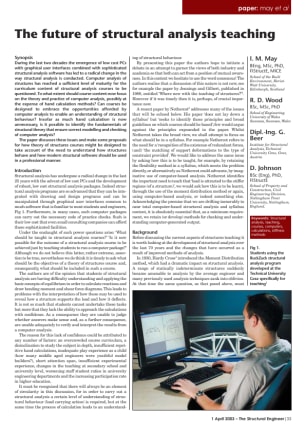 The future of structural analysis teaching - The Institution of ...
